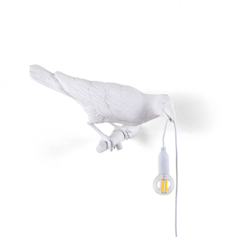 Bird Lamp White Looking Right OUTDOOR – SELETTI